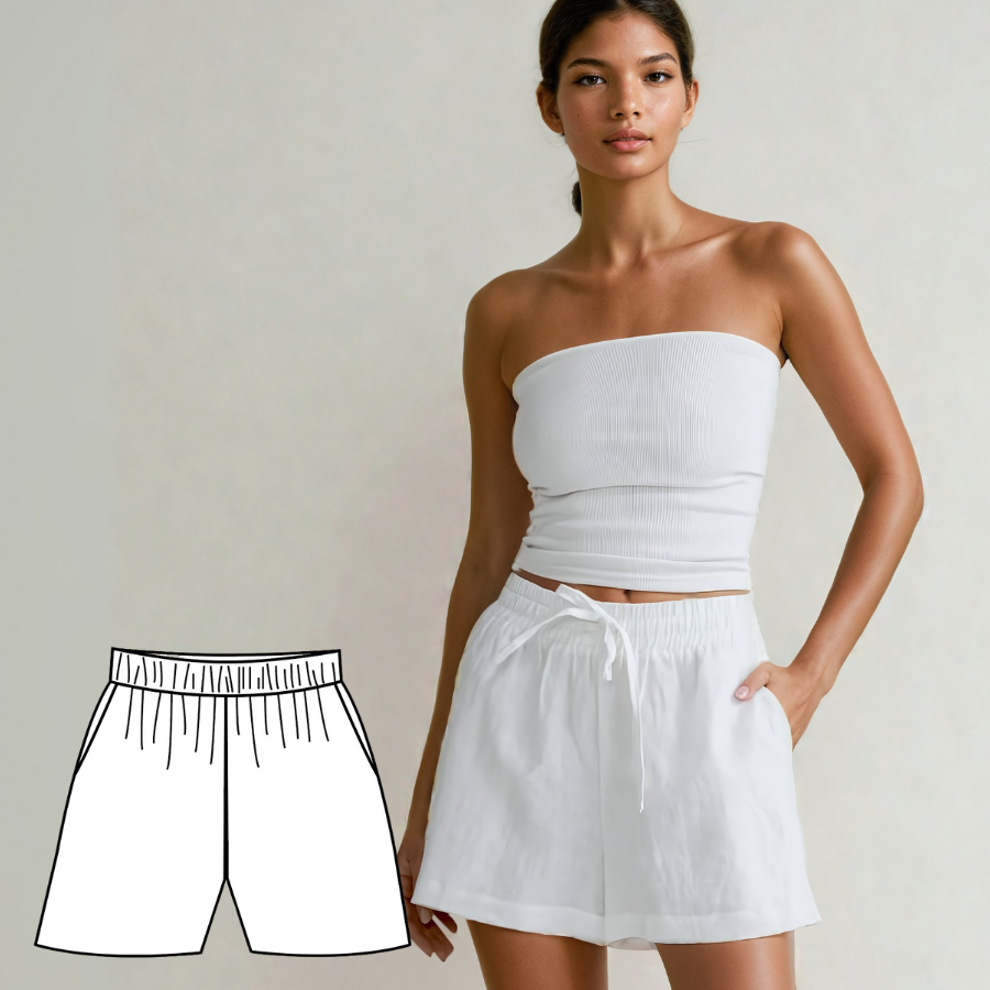 Casual Shorts Sewing Pattern | Easy Sew PDF Pattern | Mercy Makes